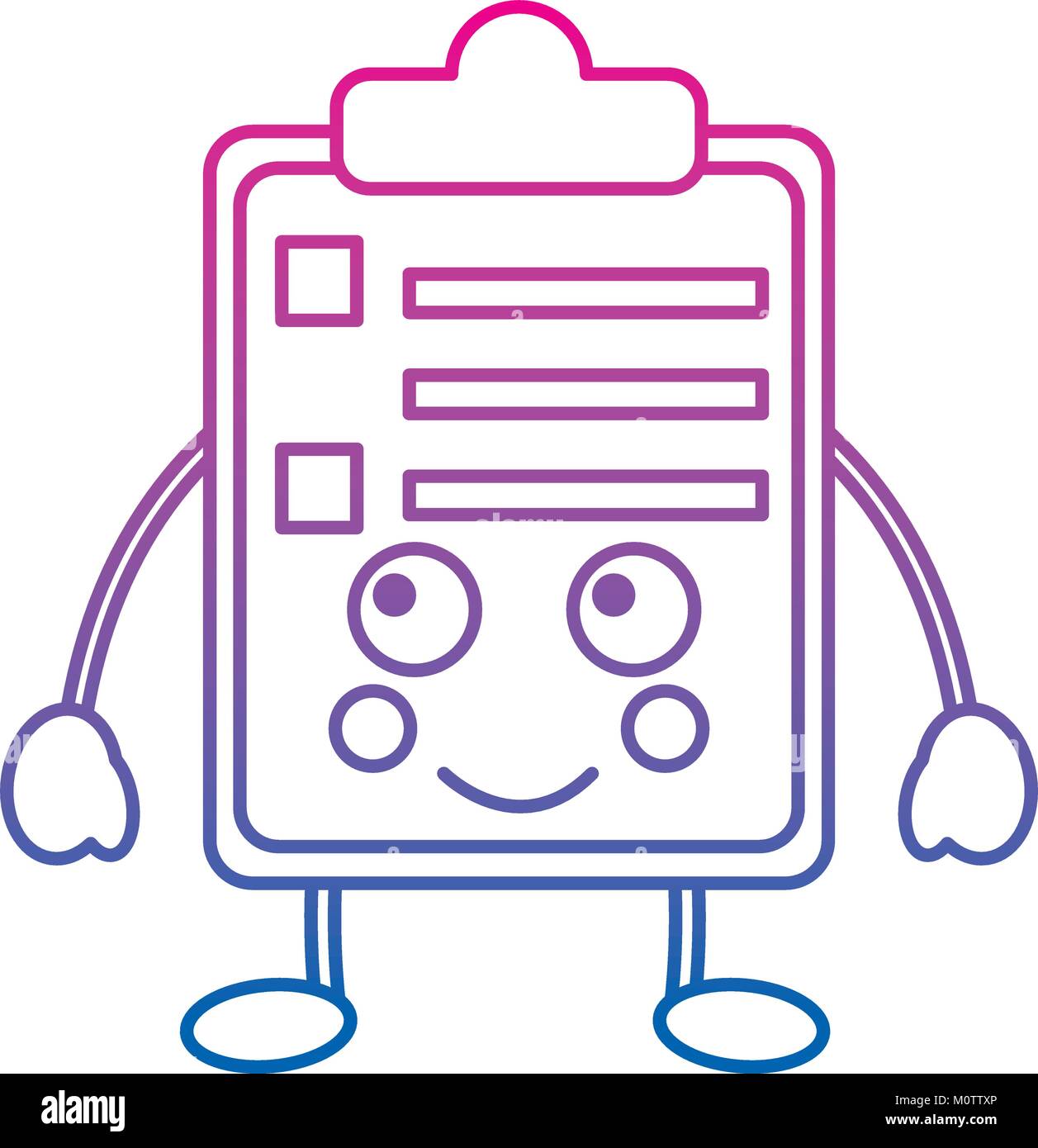 paper clipboard kawaii character cartoon Stock Vector Image & Art - Alamy