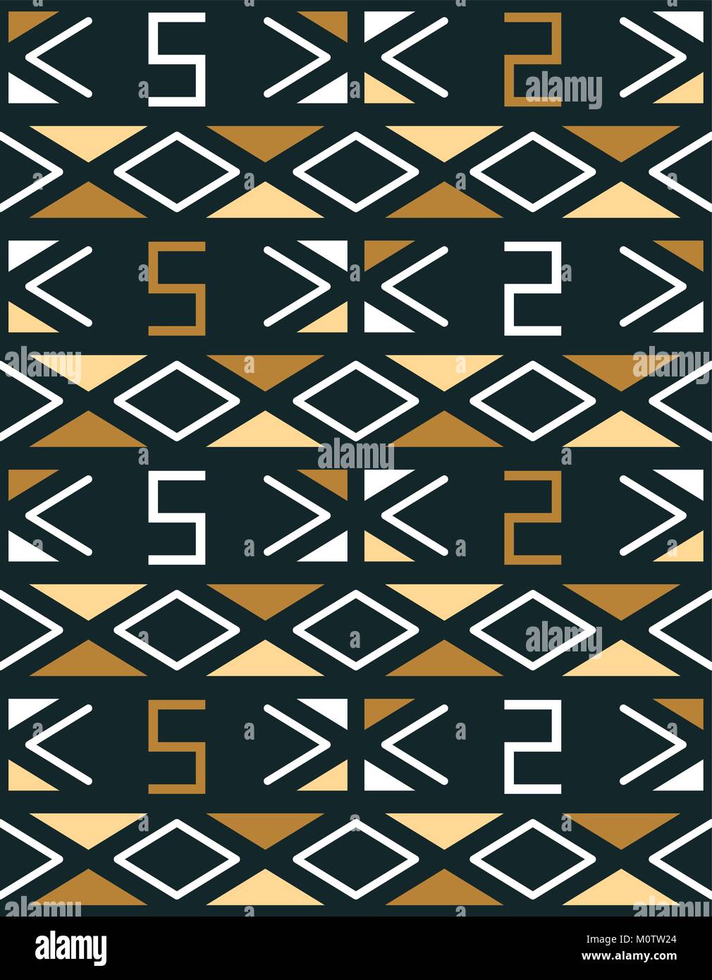 Geometric seamless pattern in African style. Vector ornament in natural ...