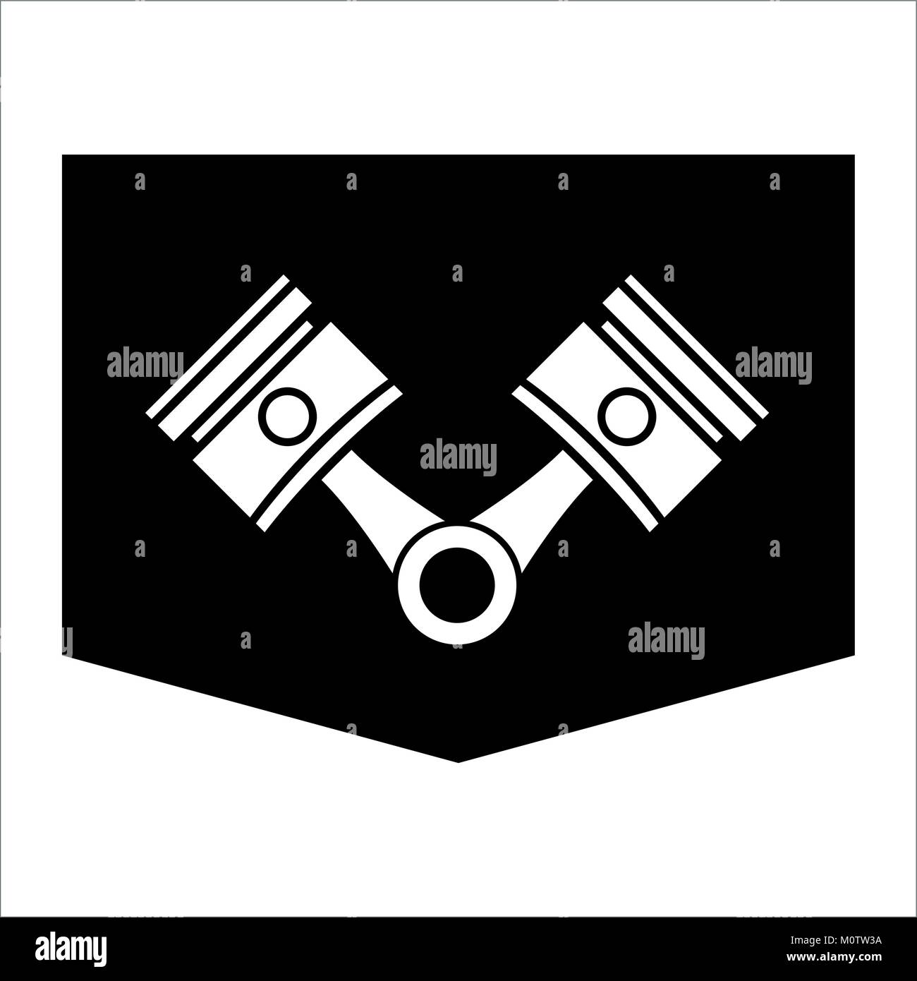 Pistons and rods icon. Conrods sign. Vehicle engine parts symbol ...