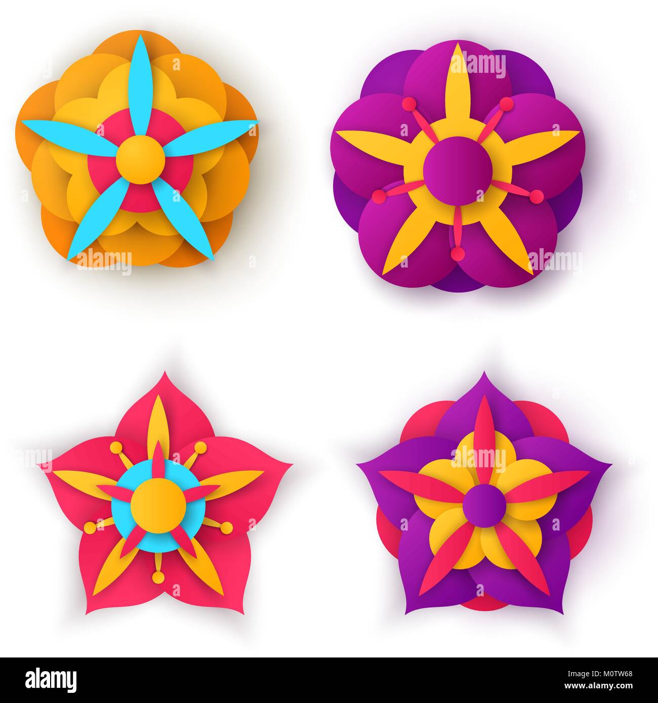 Paper abstract flower. Four items Stock Vector Image & Art - Alamy