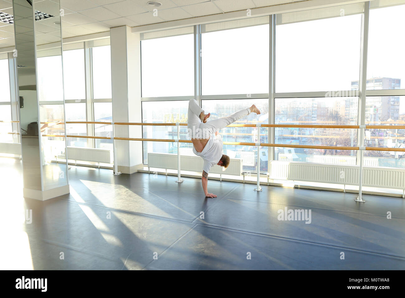 Professional sportsman diligently preparing for competition Stock Photo ...