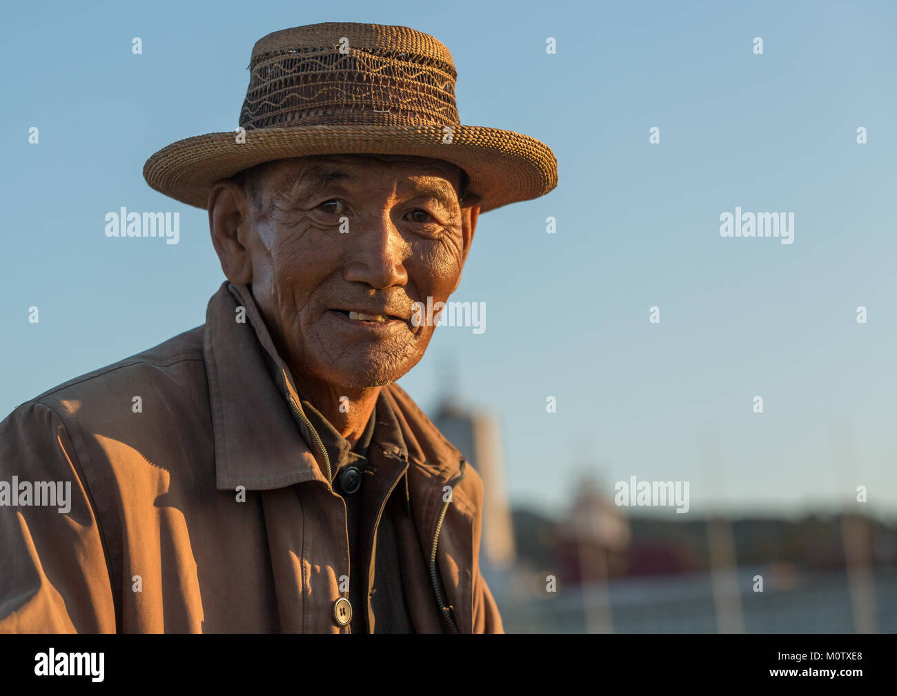 Portrait of a North Korean man with a hat, Kangwon Province, Wonsan ...