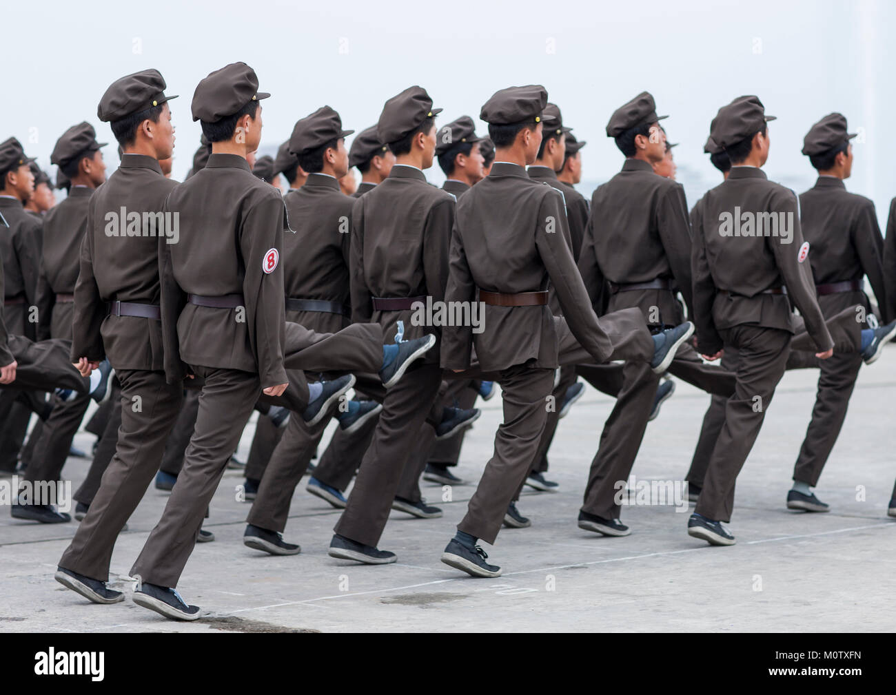 North Korean army parade on Kim il Sung square, Pyongan Province ...