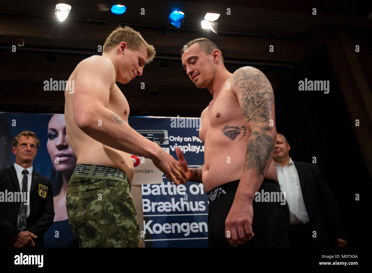 Norway, Bergen - June 08, 2017. The Norwegian boxer Simen Nysæter (L ...