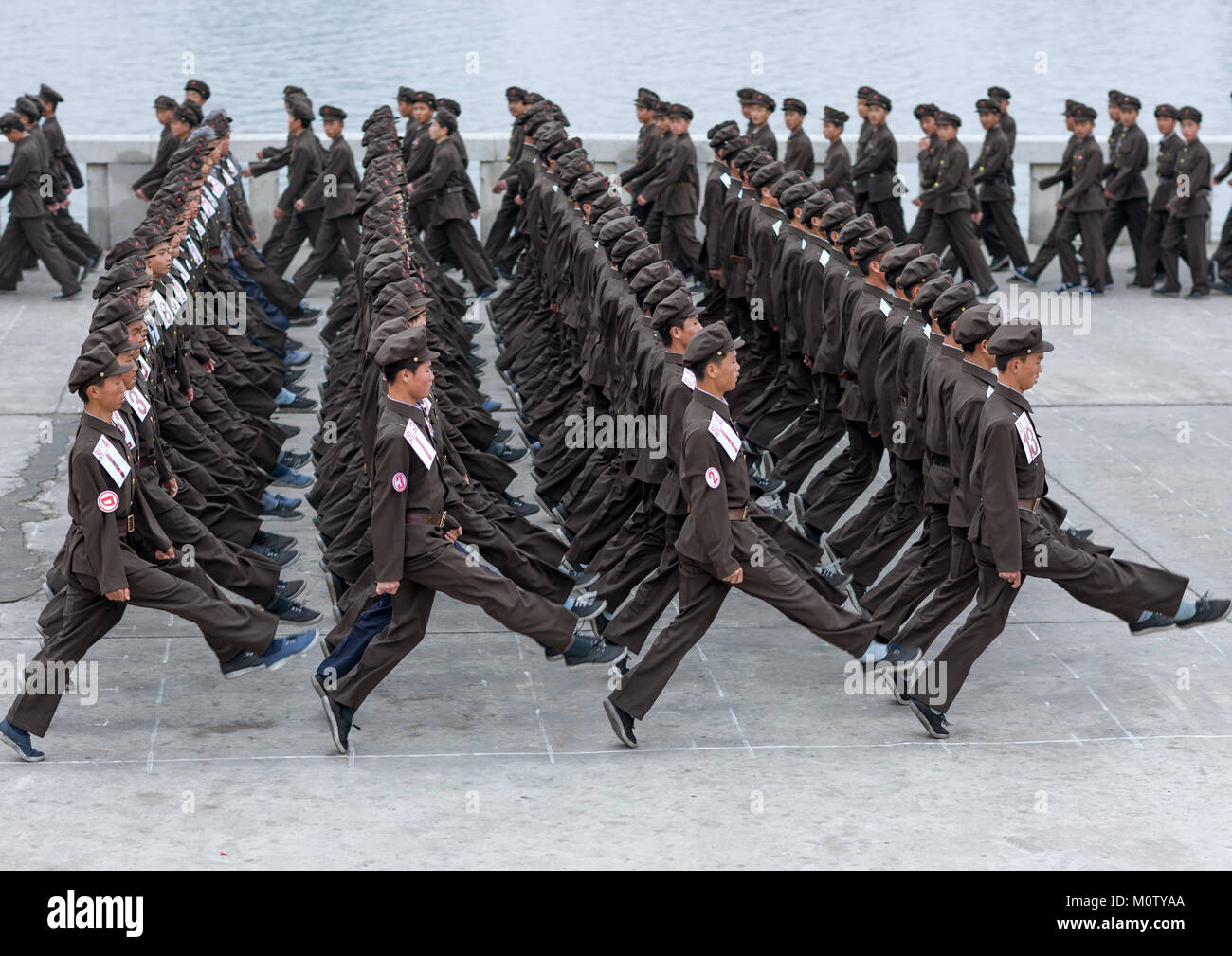 North Korean army parade on Kim il Sung square, Pyongan Province ...