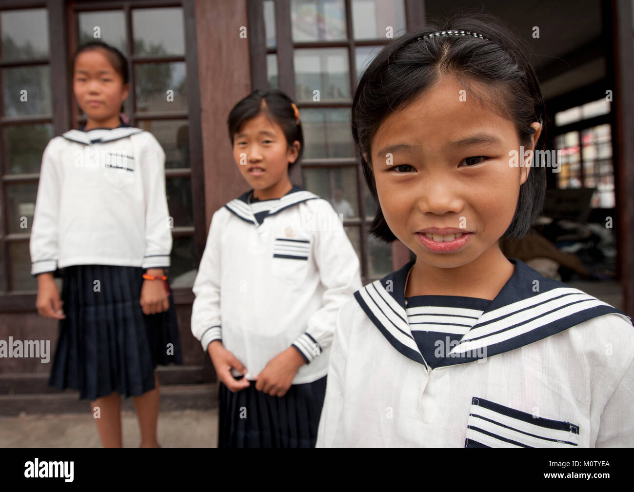 North Korean young actors during a movie shooting in Pyongyang film ...