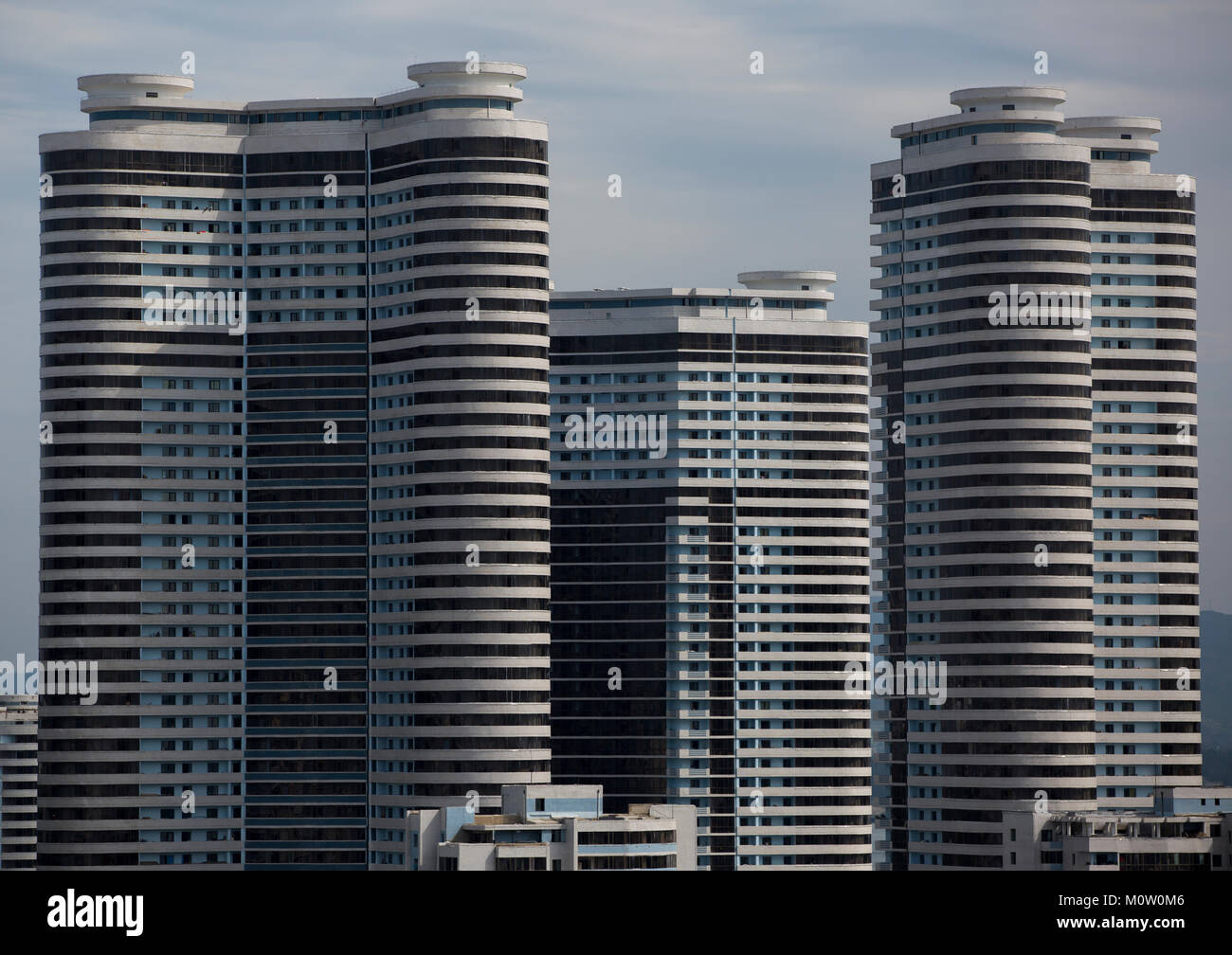 Modern apartment buildings in Changjon area, Pyongan Province ...