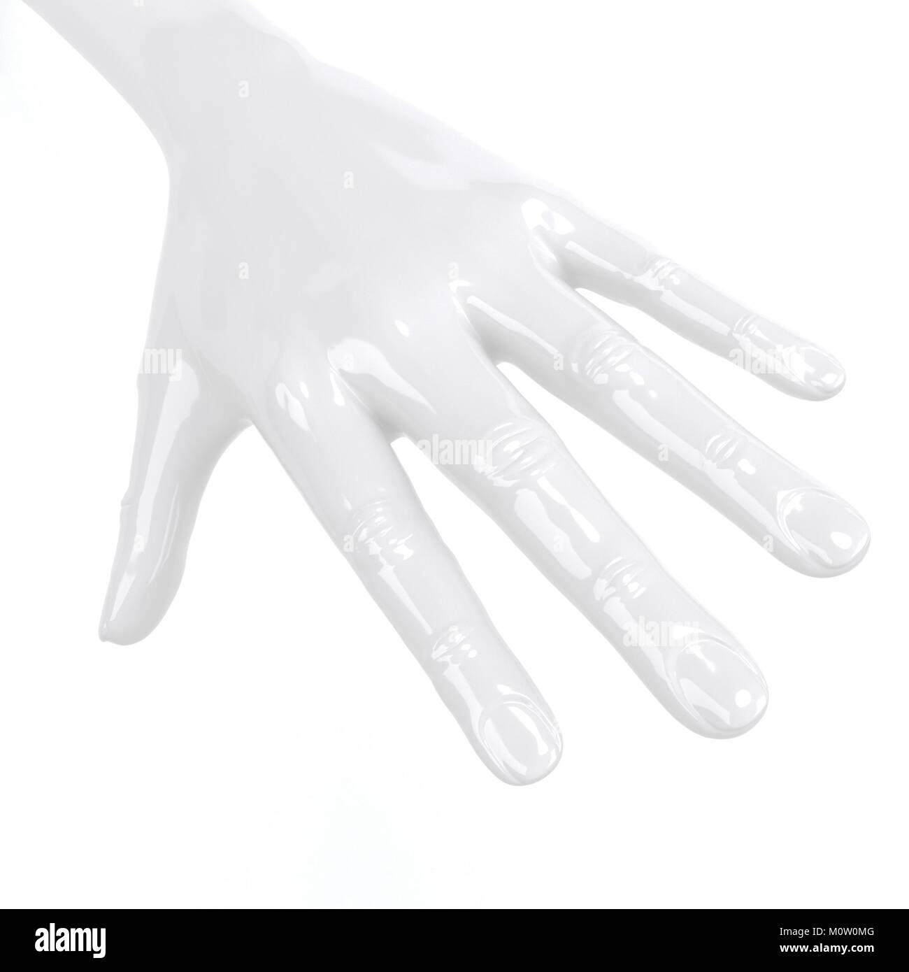 Female hand 3d rendering, material plastic white isolated Stock Photo ...