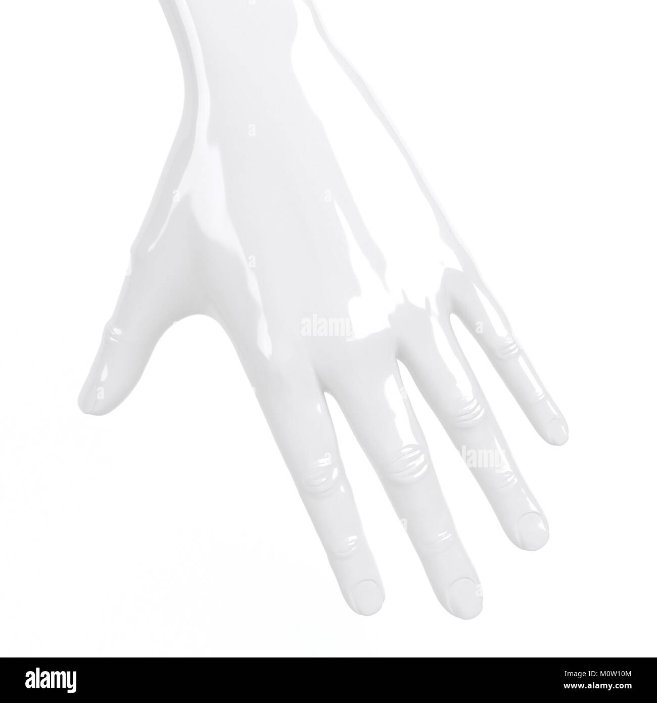 Female hand 3d rendering, material plastic white isolated Stock Photo ...