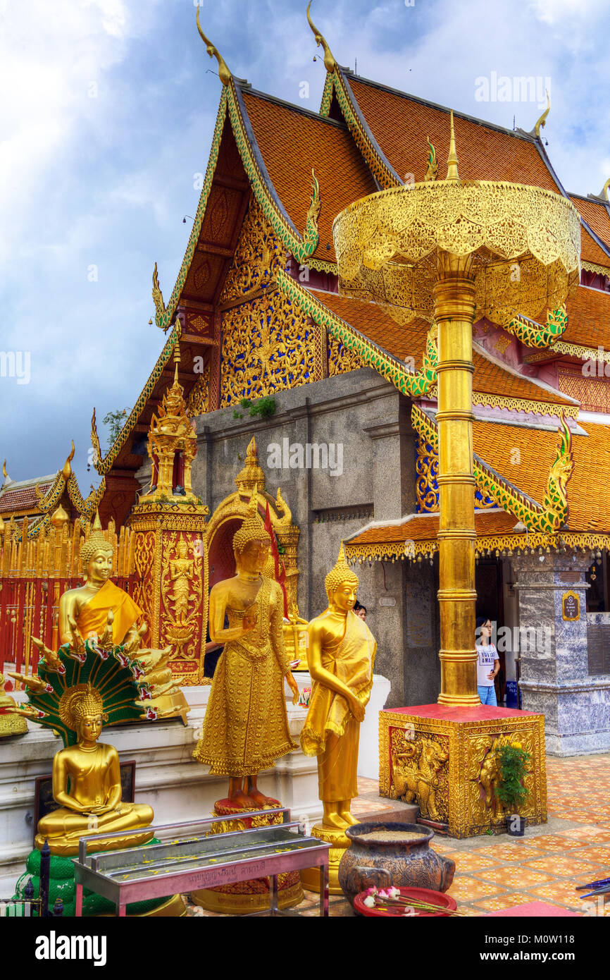 Asia,Thailand,Chiang Mai,Wat Phra That Doi Suthep temple Stock Photo ...