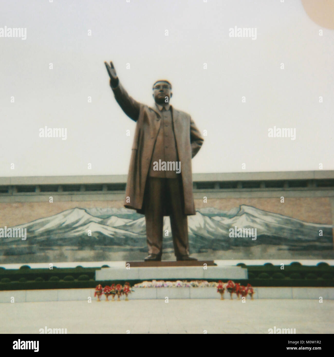 Polaroid of Kim il Sung statue in Mansudae Grand monument, Pyongan ...