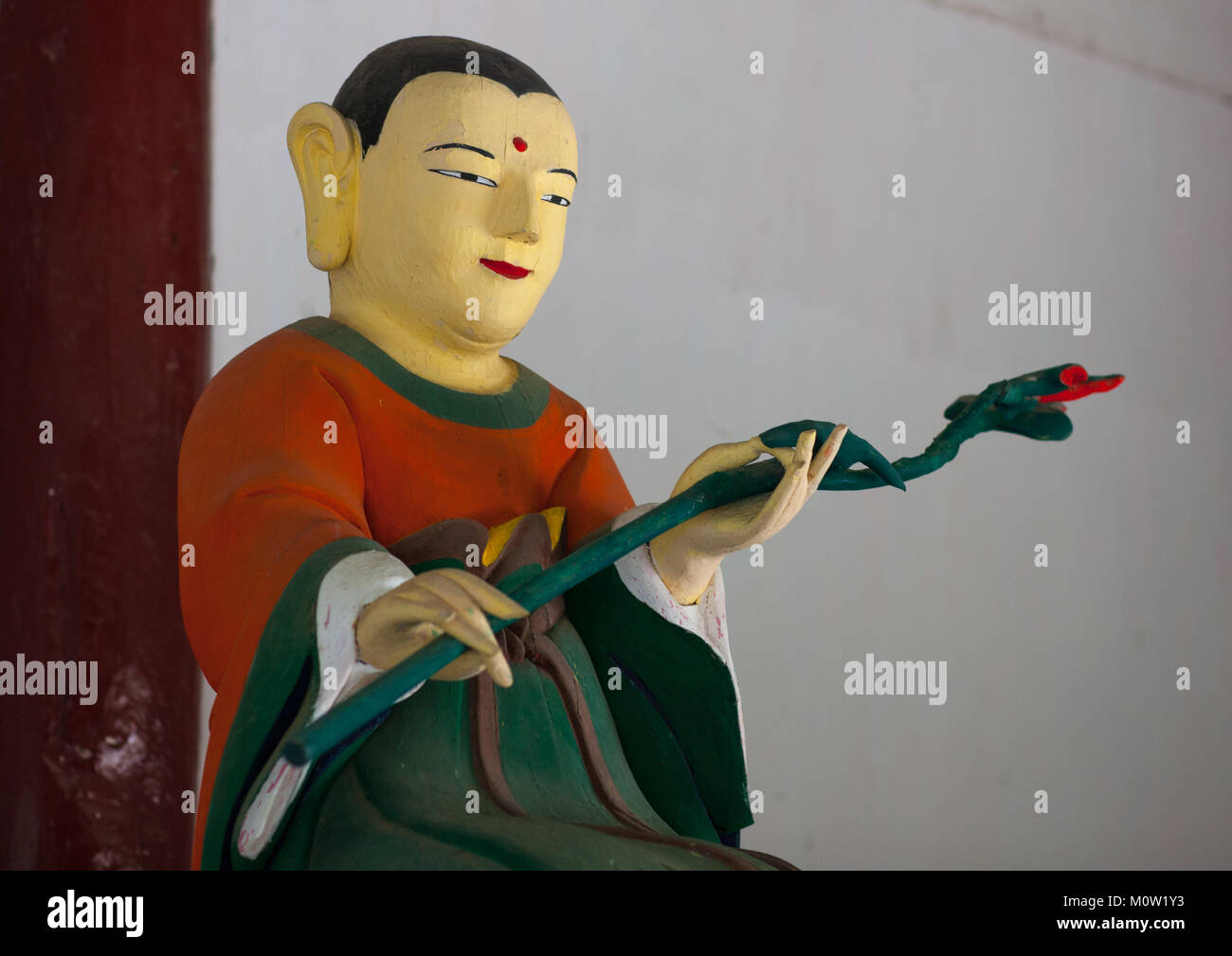 A buddhist saint called munsu statue in Pohyon-sa Korean buddhist ...