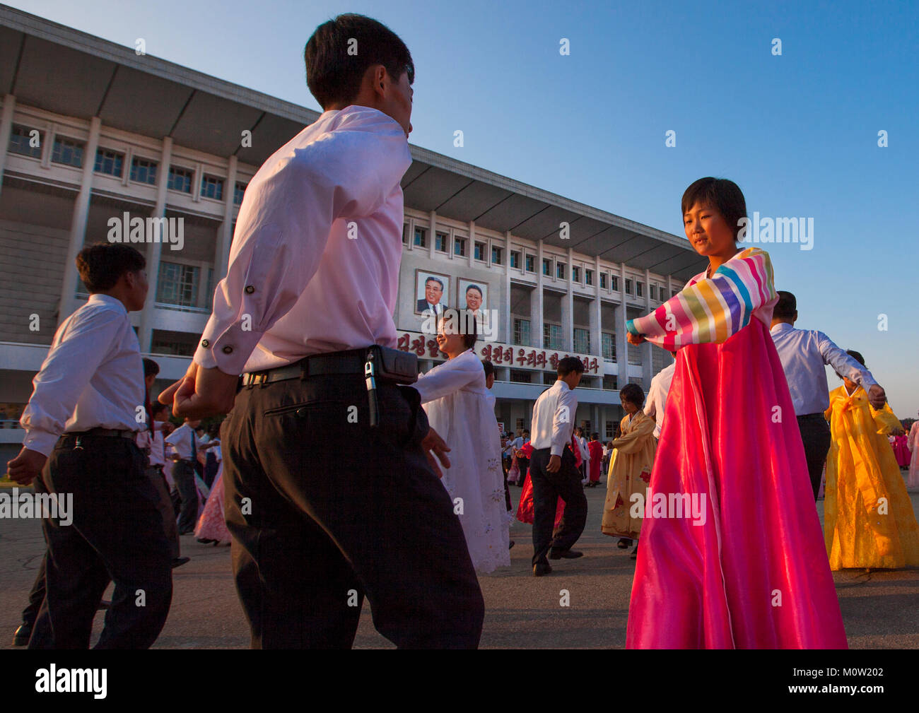 North Korean students during a mass dance performance on september 9 ...