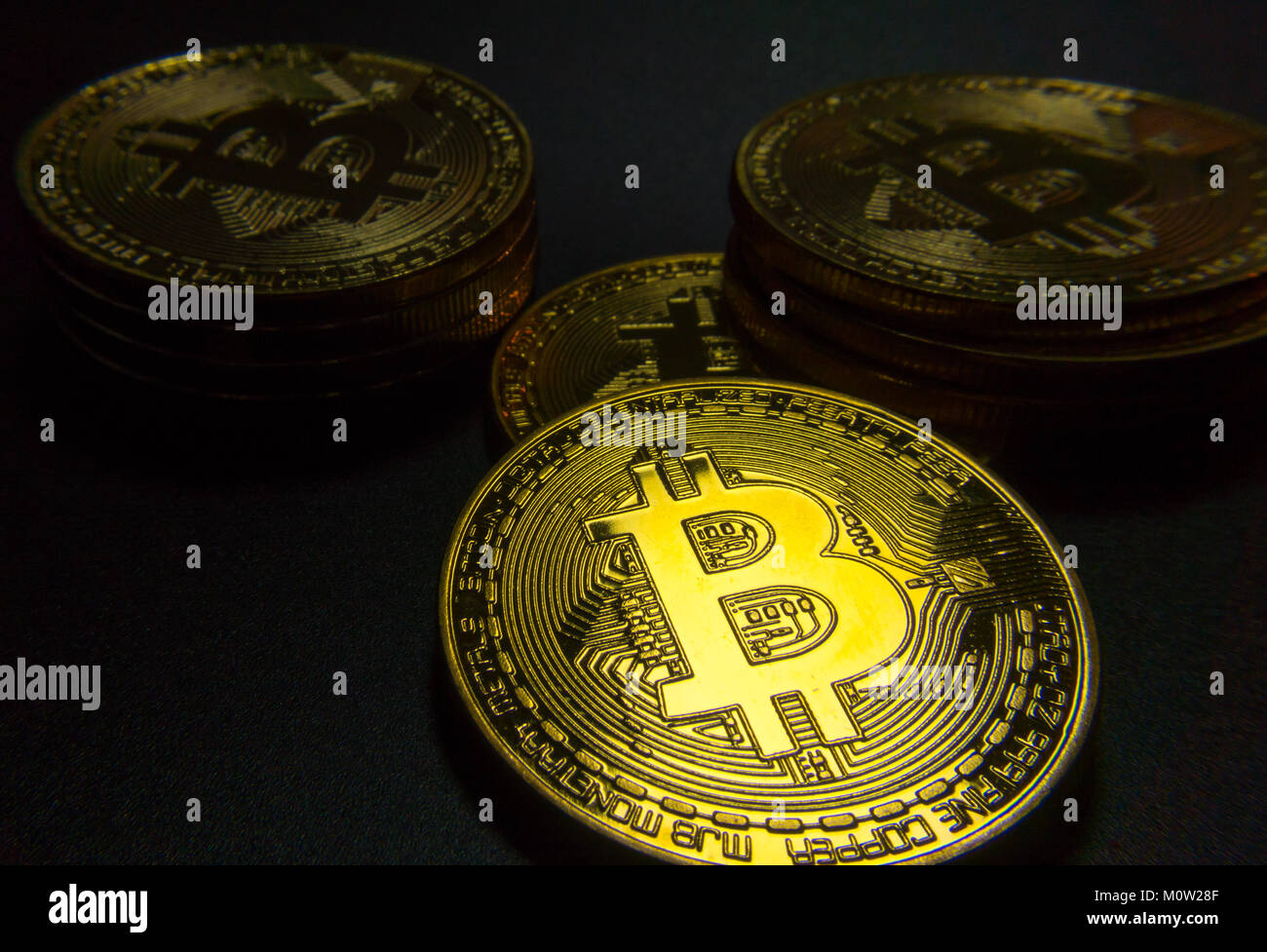Bitcoin macro symbol sign close-up Stock Photo - Alamy