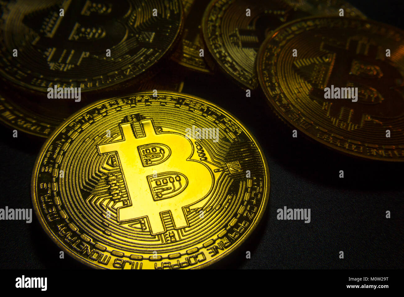 Bitcoin macro symbol sign close-up Stock Photo - Alamy