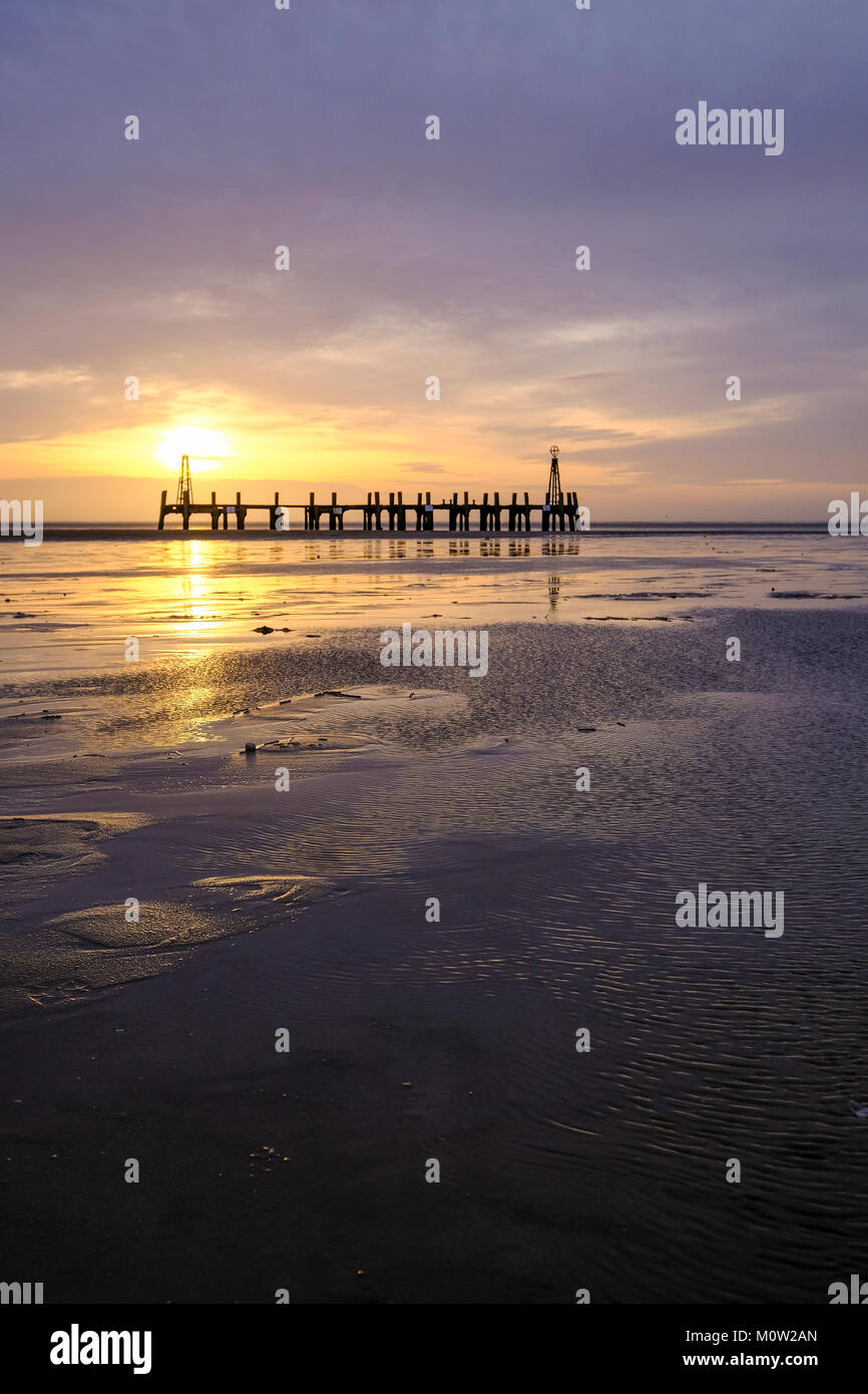 The old pier ruins at Lytham St Annes on the Fylde Coast in Lancashire ...