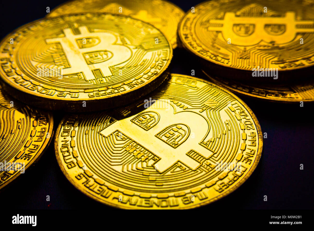 Bitcoin macro symbol sign close-up Stock Photo - Alamy