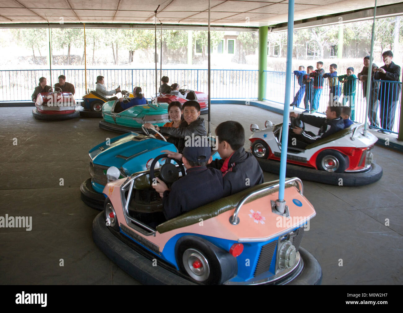 Bumper cars at Taesongsan funfair, Pyongan Province, Pyongyang, North ...