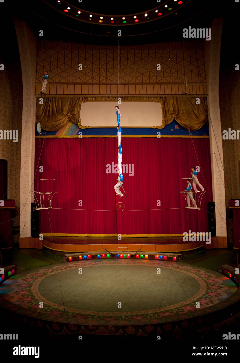 Acrobats in Pyongyang circus, Pyongan Province, Pyongyang, North Korea ...