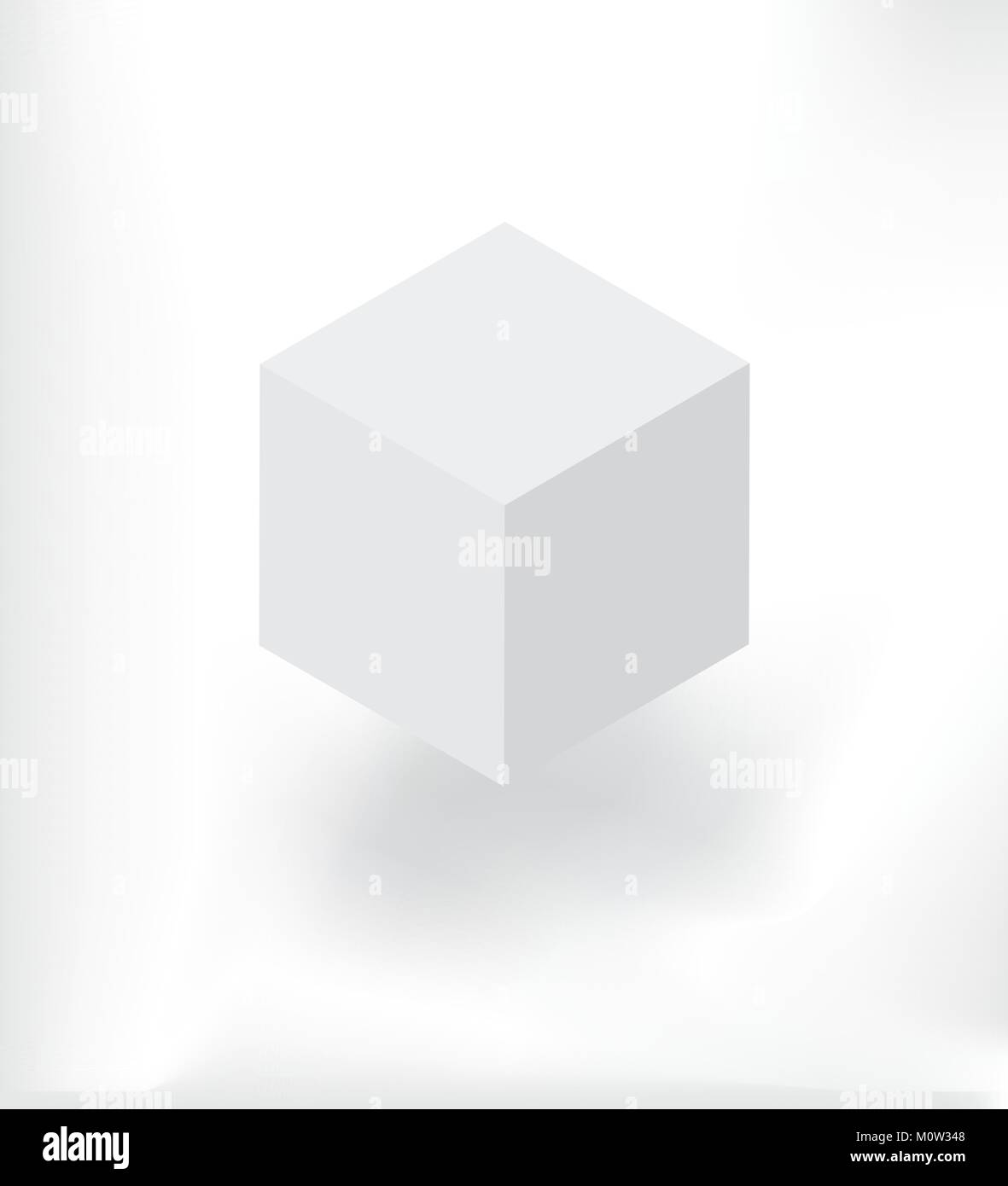 white isometric cube with shadow Stock Vector Image & Art - Alamy