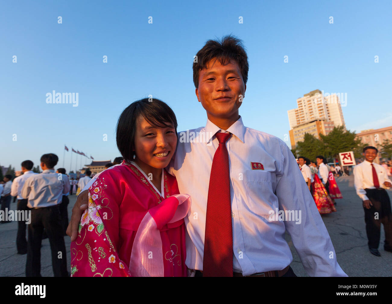 North Korean students during a mass dance performance on september 9 ...