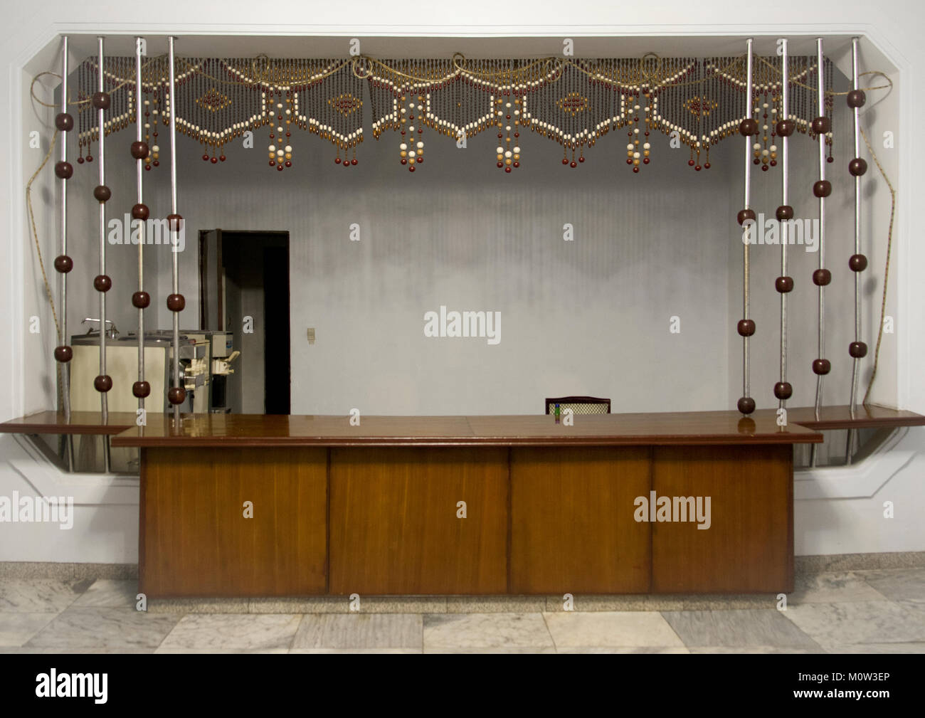 Empty counter shop with decoration, Pyongan Province, Pyongyang, North ...