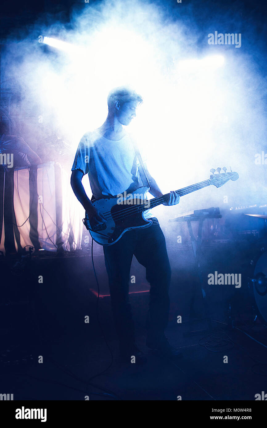 The Danish indie-rock band Efterklang performs a live concert in ...