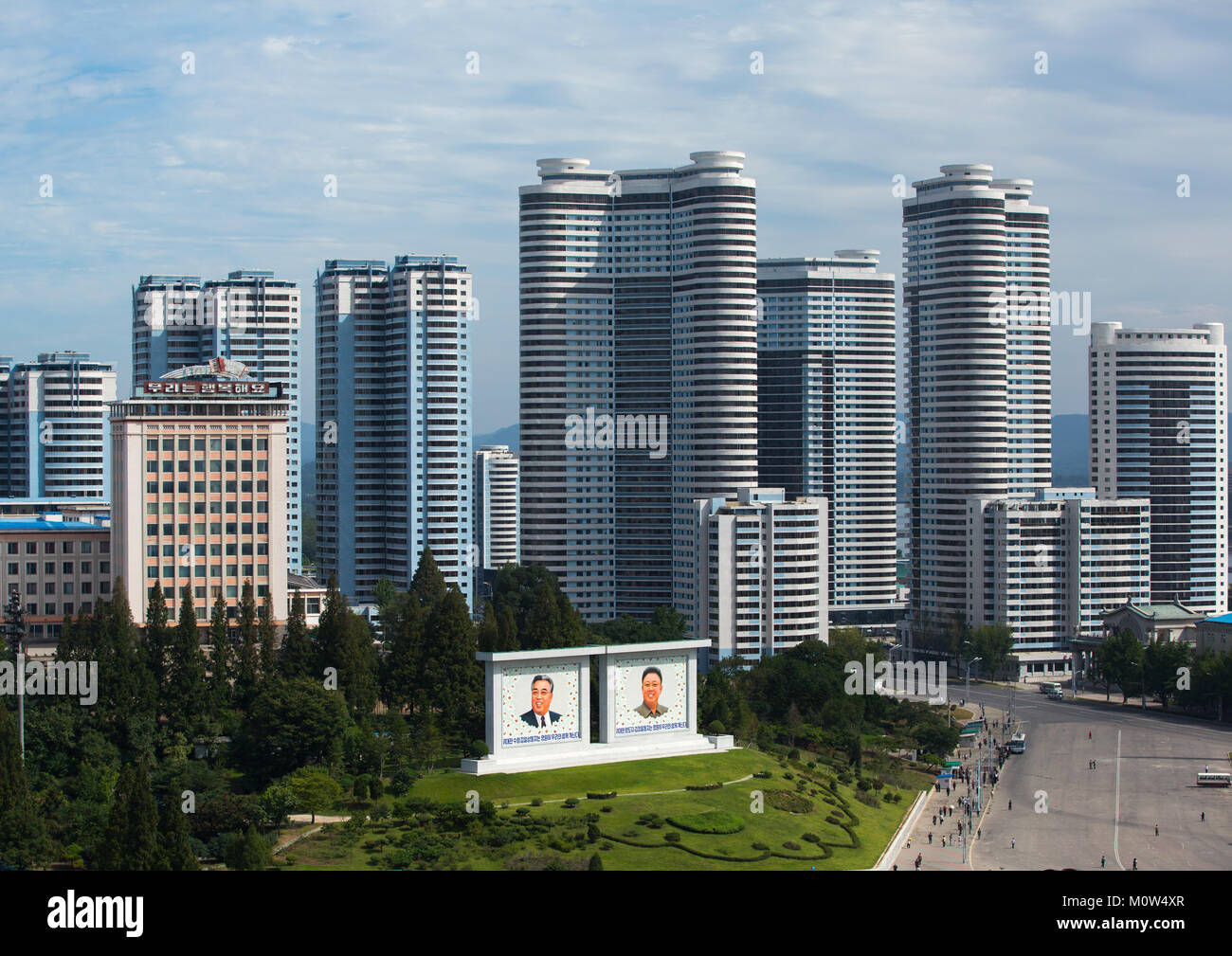 Modern apartment buildings in the city centre, Pyongan Province ...