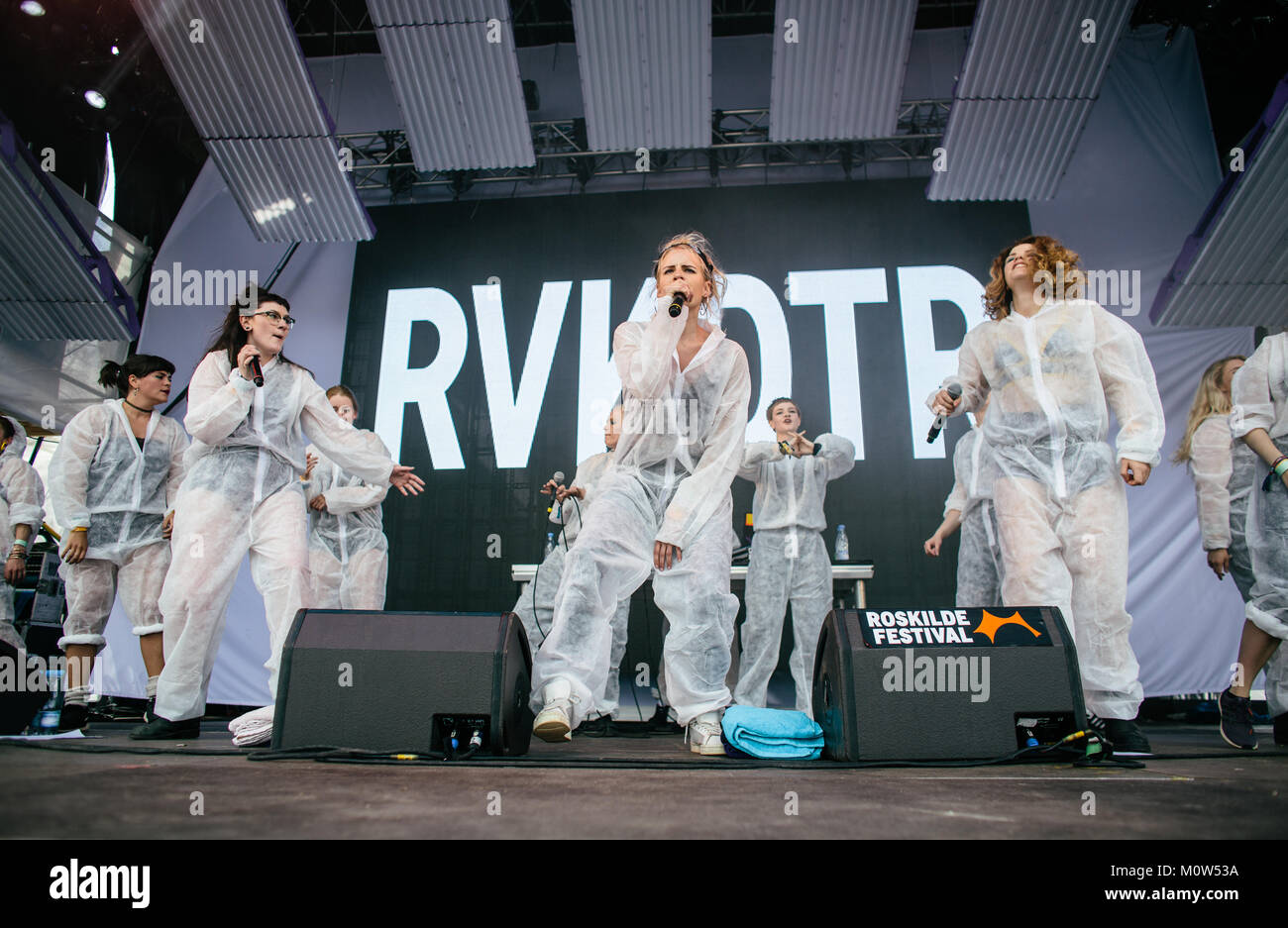 The Icelandic female rap group Reykjavikurdætur performs a live concert ...