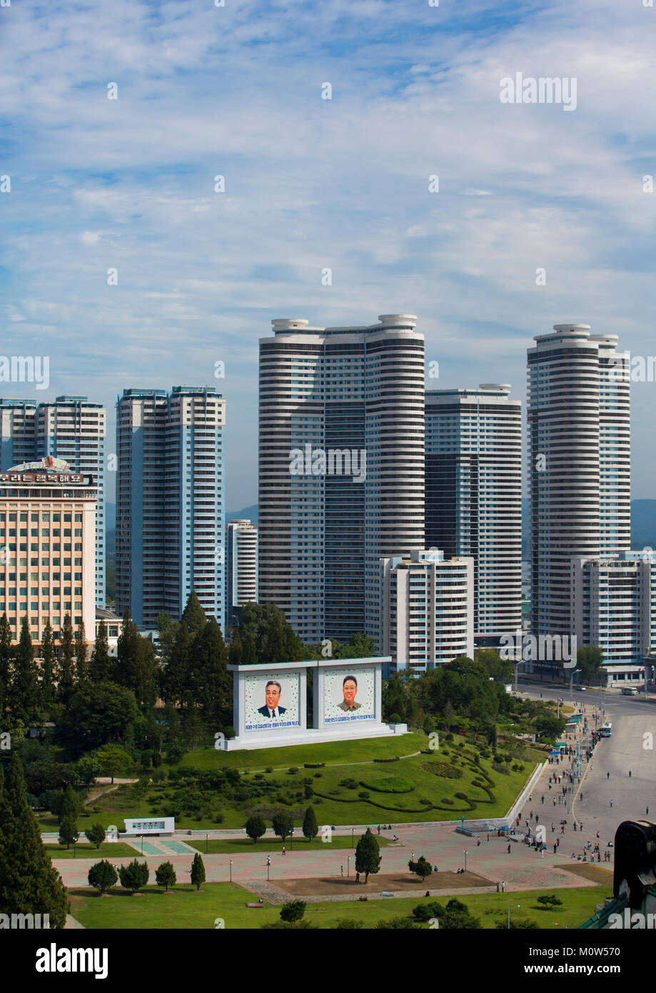 Modern apartment buildings in Changjon area, Pyongan Province ...