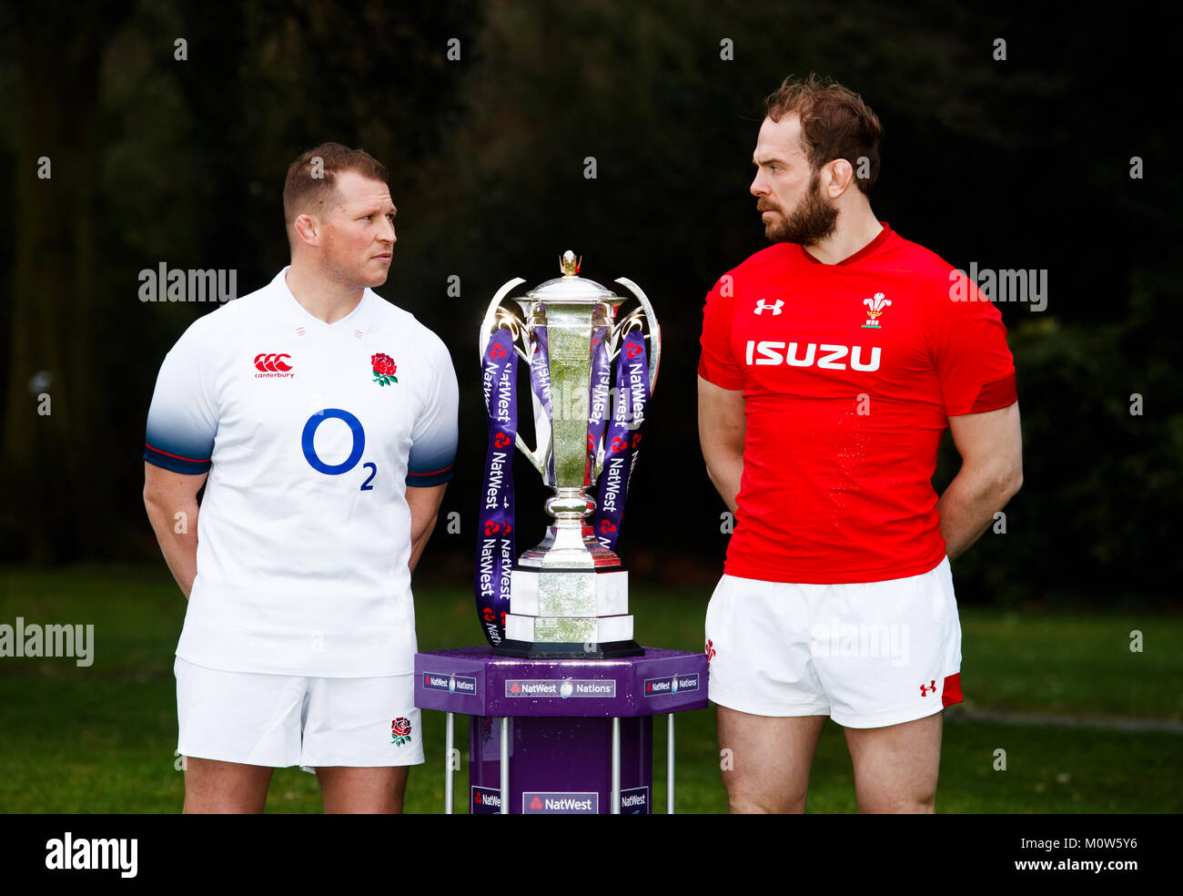 England's captain Dylan Hartley (left) and Wales' captain Alun Wyn ...