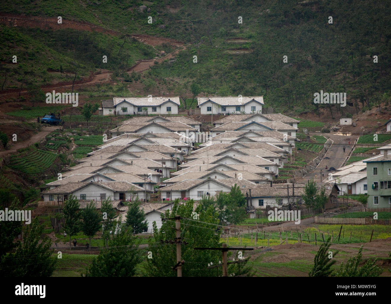 Village in the countryside, Pyongan Province, Myohyang-san, North Korea ...
