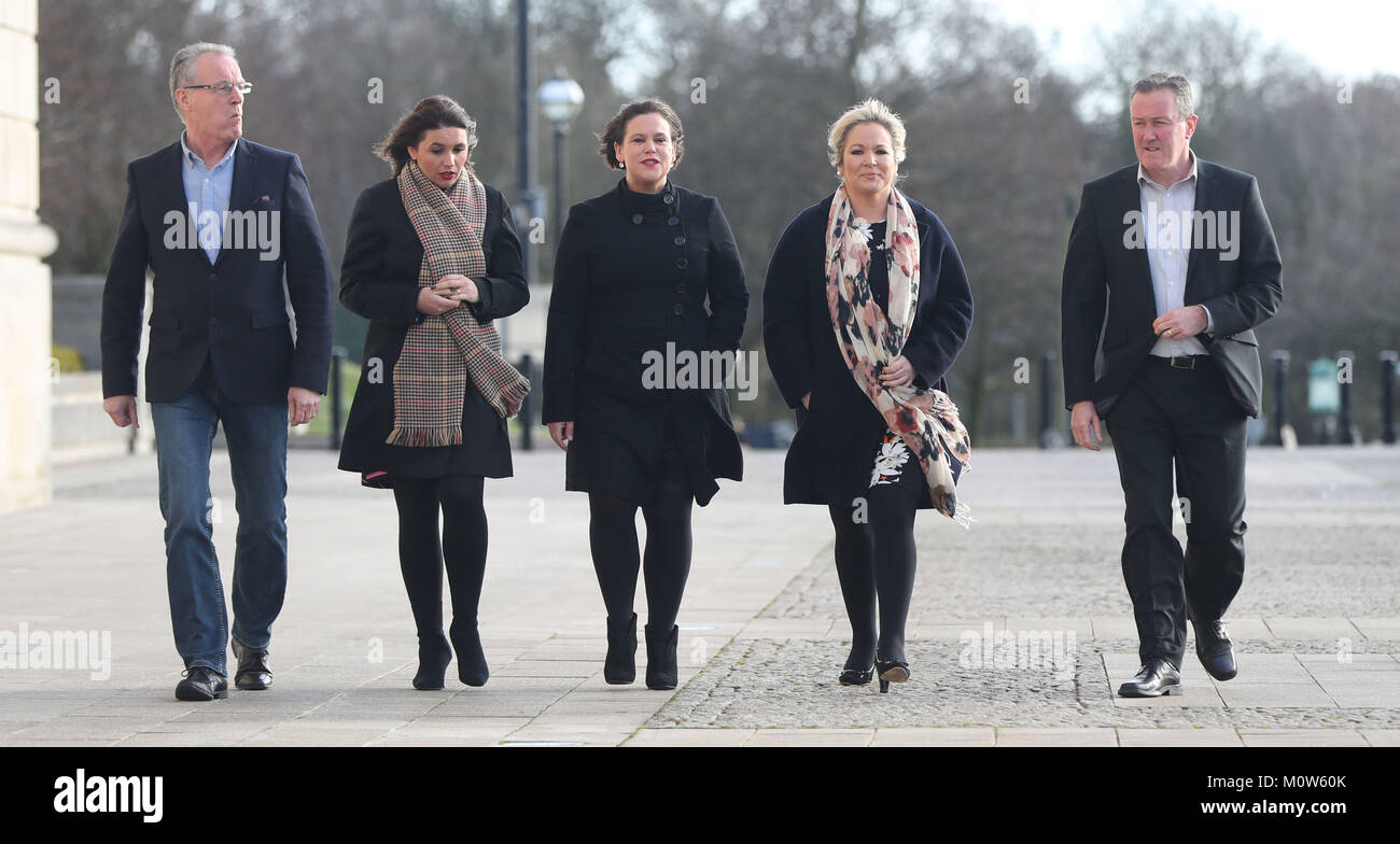 (Left to right) Sinn Fein's Gerry Kelly, Elisha McCallion, Mary Lou ...