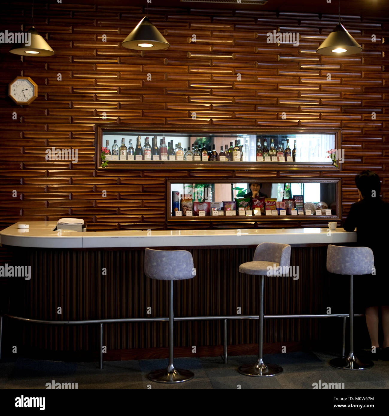 Bar in Koryo hotel, Pyongan Province, Pyongyang, North Korea Stock ...