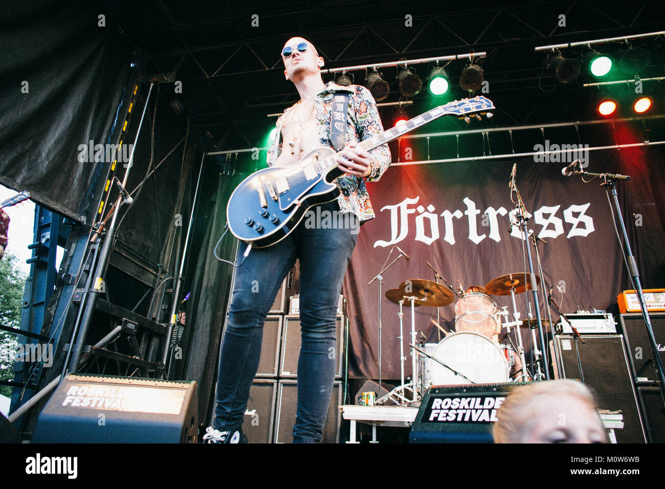 The Danish heavy rock band Förtress performs a live concert at the ...