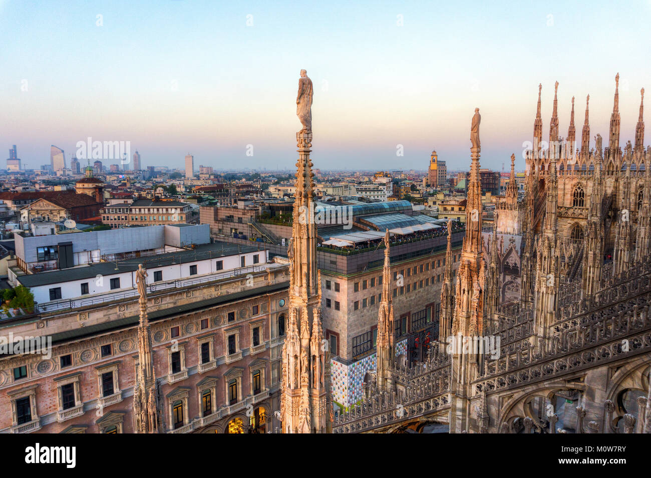 Italy,Lombardy,Milan,cityscape viewed from the Duomo roof Stock Photo ...
