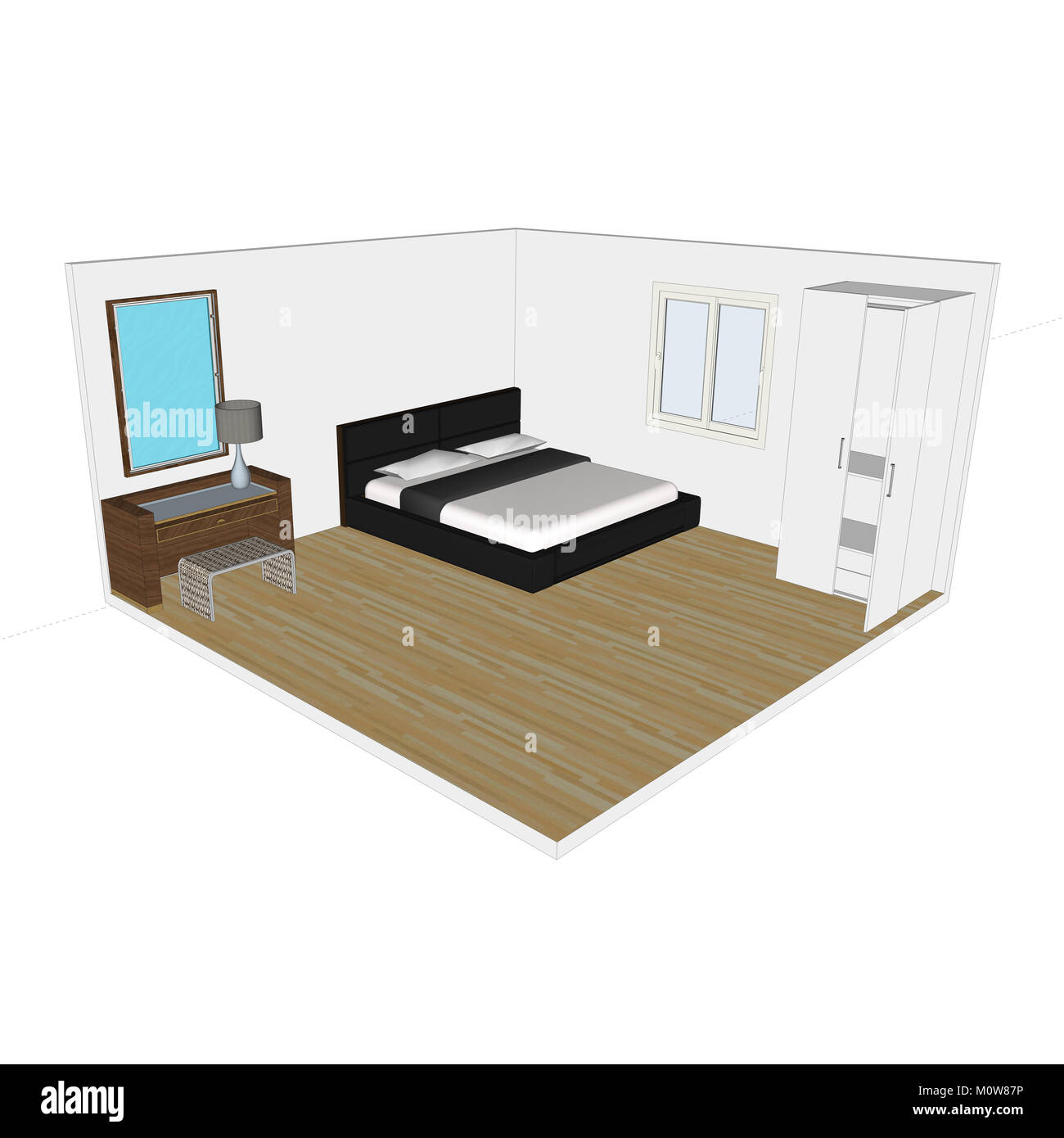 3d rendering bed top view Cut Out Stock Images & Pictures - Alamy