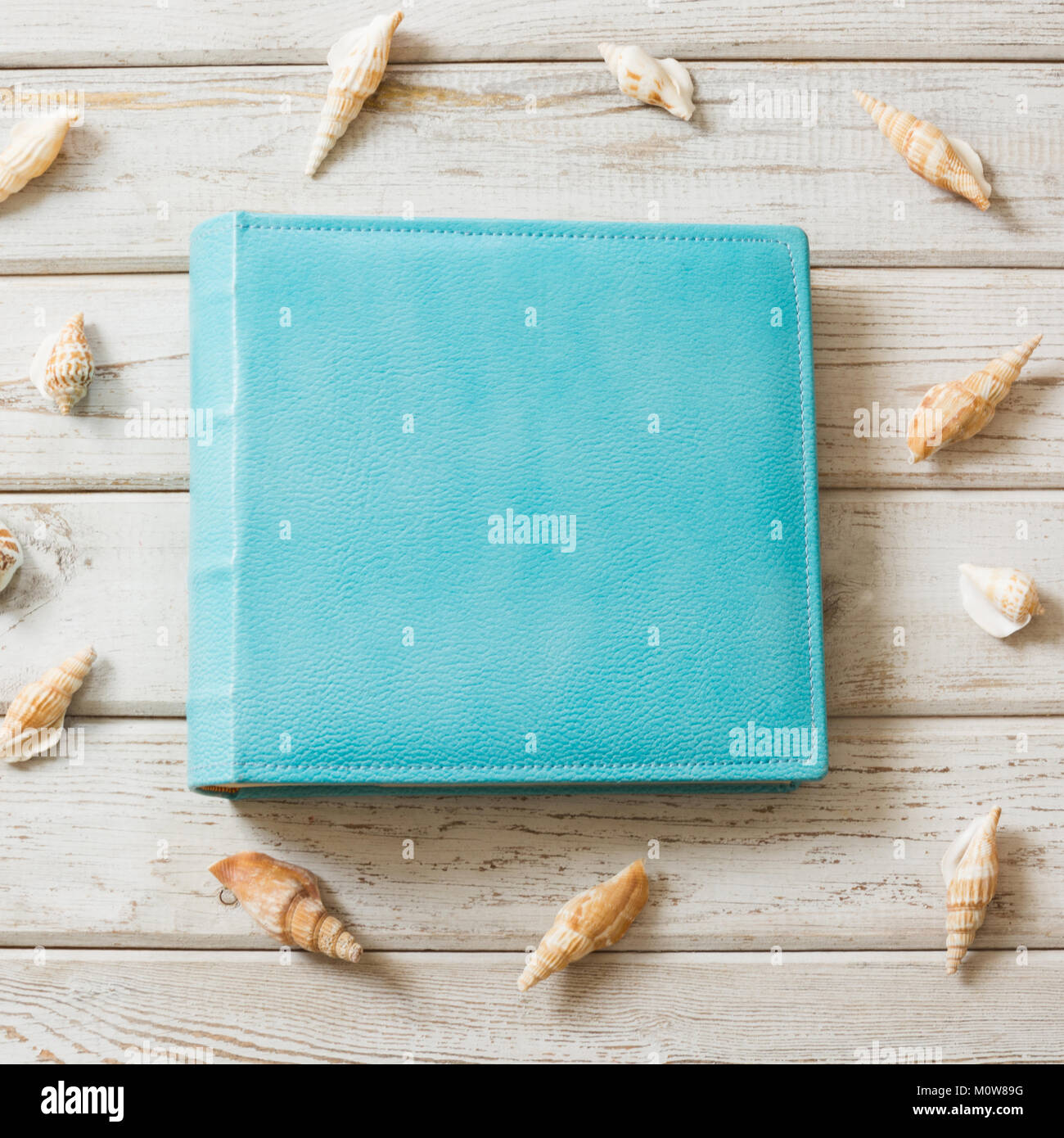 Family photo album. Blue photo album for travel photo from blue eco ...