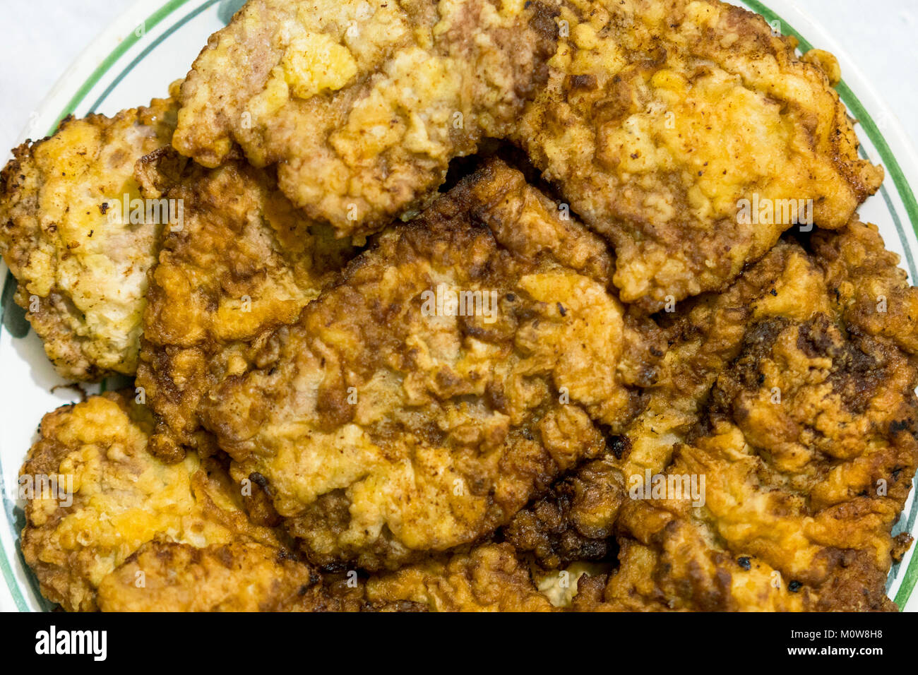 Fried meat in a plate. Junk food Stock Photo - Alamy