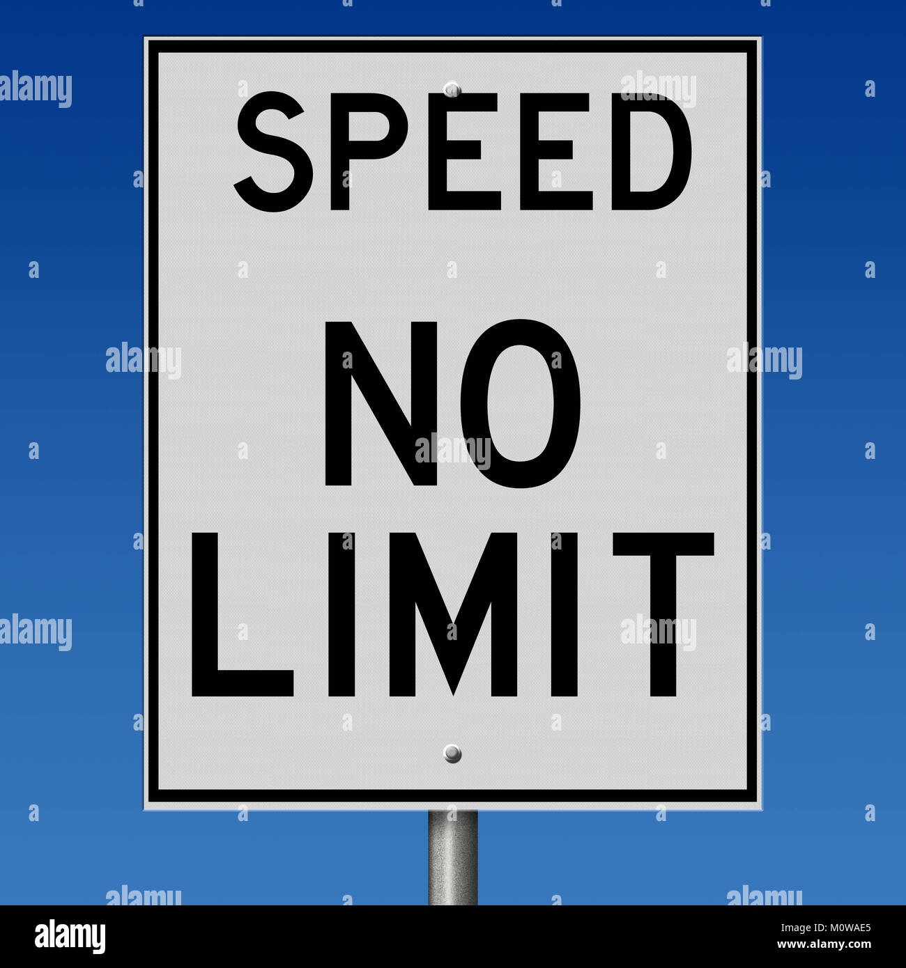 Unlimited speed limit sign on hi-res stock photography and images - Alamy