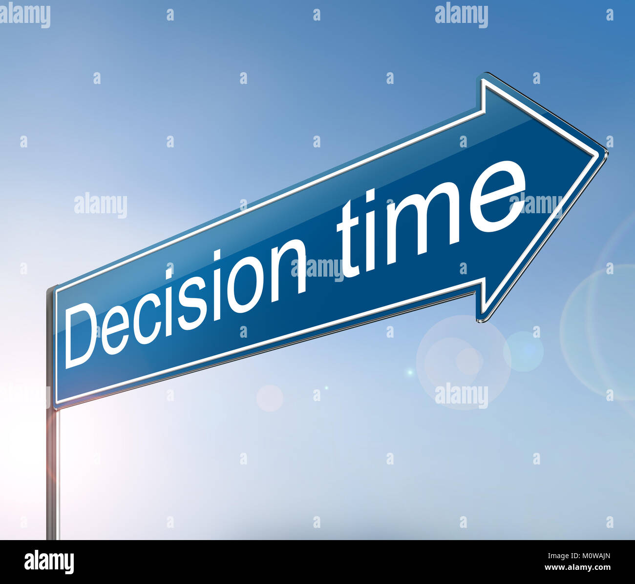 3d Illustration depicting a sign with a decision time concept Stock ...