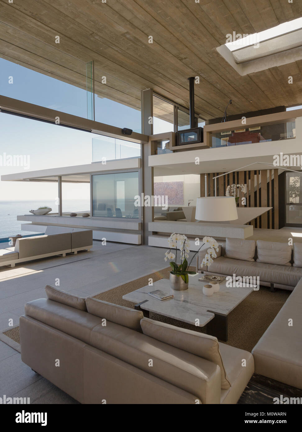 Modern, luxury home showcase interior living room Stock Photo - Alamy