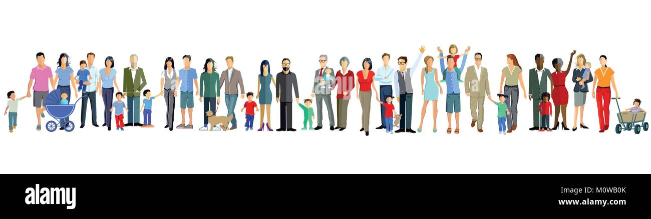 Families and generation are together, illustration Stock Vector Image ...