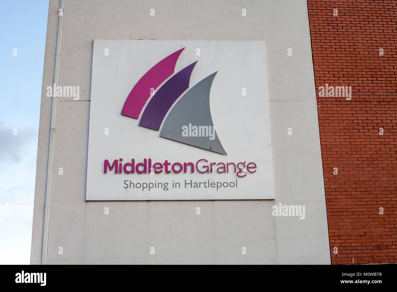 Sign for Middleton Grange shopping centre in Hartlepool,England,UK ...