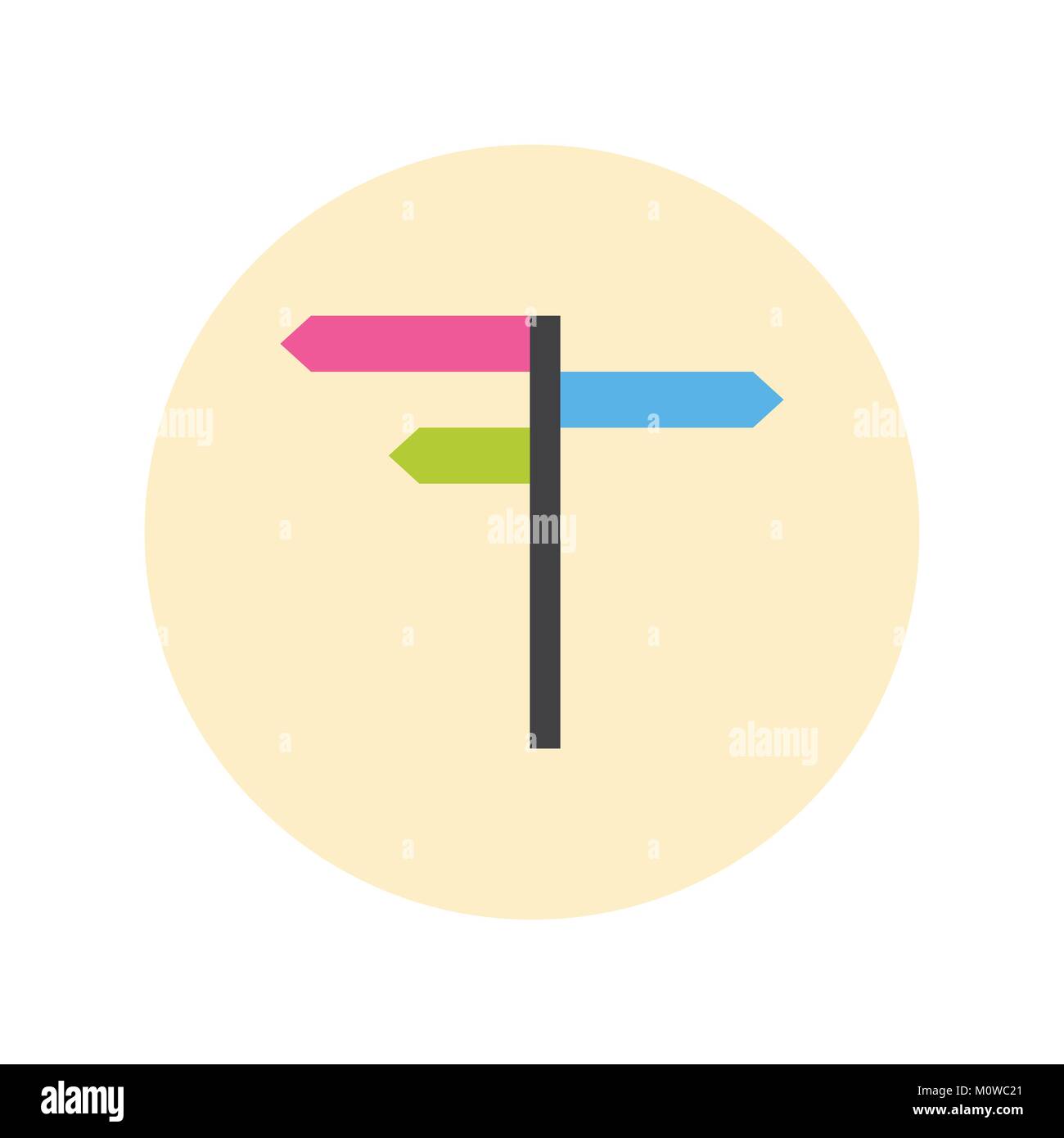 Guide Pointer Road Sign Icon Travel Destination Concept Stock Vector ...