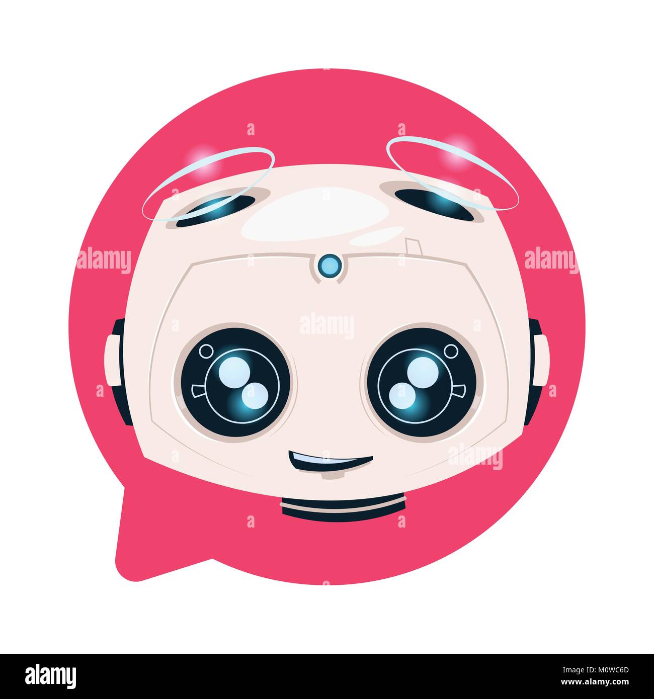 Chatbot Cute Robot In Chat Bubble Icon Isolated Chatterbot Technology Concept Stock Vector Image ...