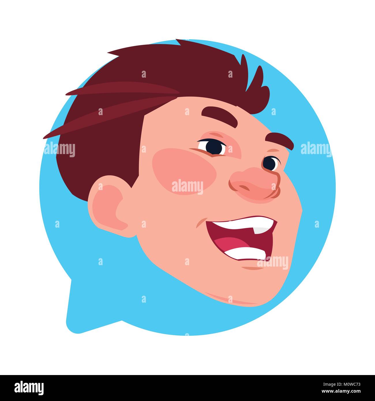 Profile Icon Male Head In Chat Bubble Isolated, Young Man Avatar ...