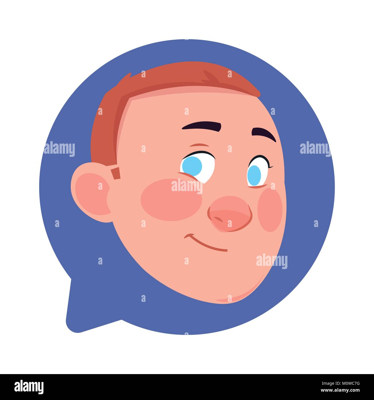 Profile Icon Male Head In Chat Bubble Isolated, Young Man Avatar ...