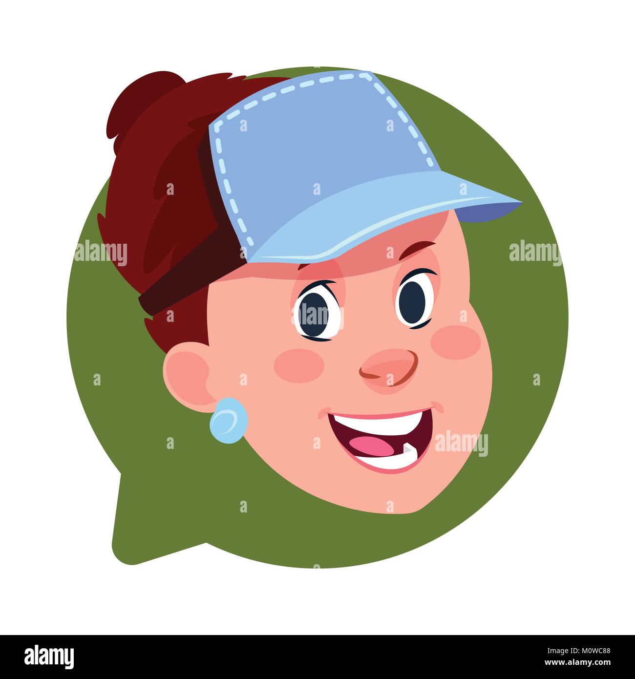 Cartoon female head bubble hi-res stock photography and images - Alamy