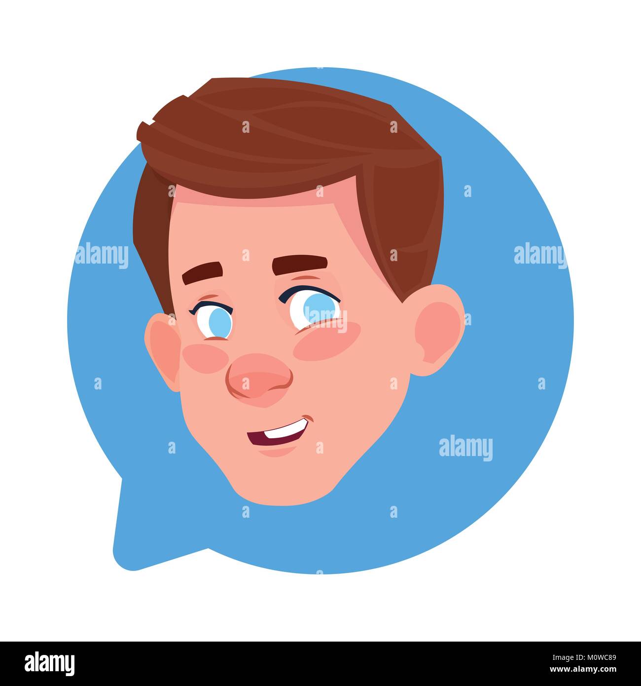 Profile Icon Male Head In Chat Bubble Isolated, Young Man Avatar ...